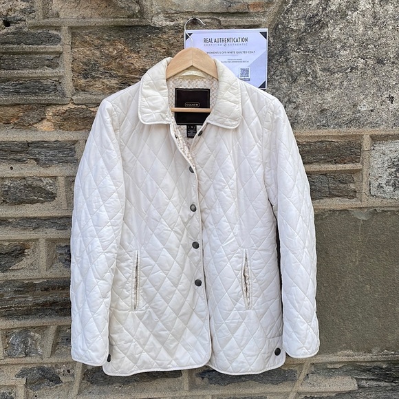 Coach | Jackets & Coats | Coach Womens Class Quilted Offwhite Button Utility Jacket W Coa Size ...